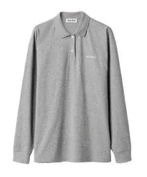 Miu Miu Long Sleeve Jersey Polo Shirt