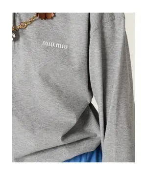 Miu Miu Long Sleeve Jersey Polo Shirt