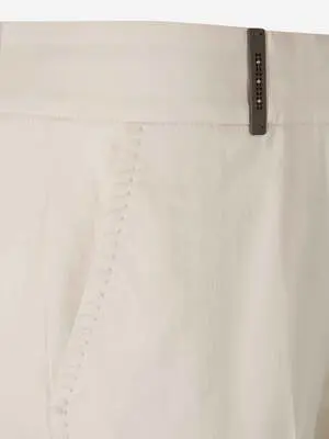 Peserico Casual Pants With Button Welt Pocket And Slit Hem - Beige
