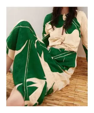 Johanna Ortiz Long-sleeved Tropical Print Dress