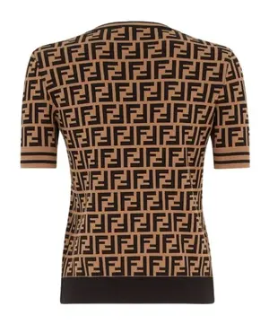 Fendi Ff Motif Knit Short-sleeve Pullover