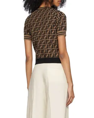 Fendi Ff Motif Knit Short-sleeve Pullover