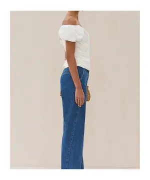 Cult Gaia Off-the-shoulder Bubble Sleeve Wrap Top