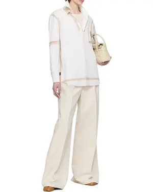 MAISON MARGIELA Pleated Wide Leg Trousers