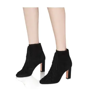AQUAZZURA 85mm Suede Fringed Ankle Boots