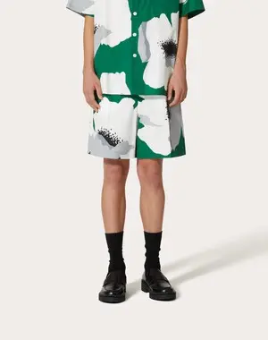 Valentino Garavani Floral Portrait Print Bermuda Shorts
