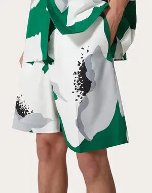 Valentino Garavani Floral Portrait Print Bermuda Shorts