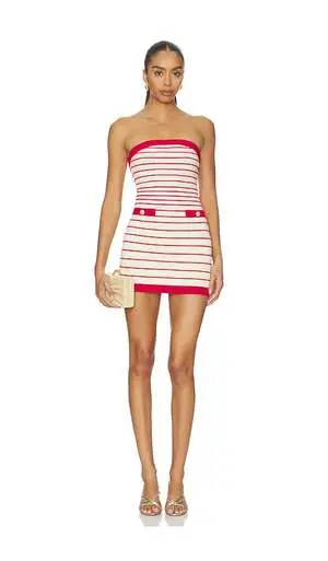 LOVERS AND FRIENDS Maeve Strapless Stripe Mini Dress - Red