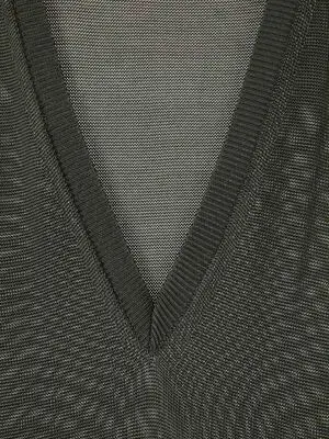 Ami V-neck Maxi Dress With Ribbed Details