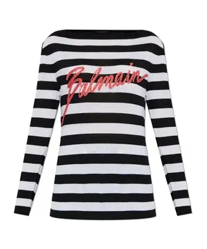 Balmain Striped T-shirts For Women