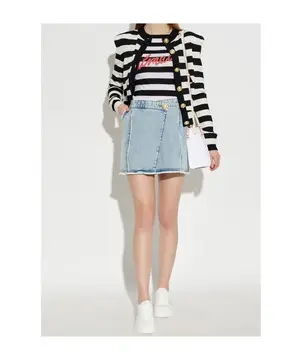 Balmain Striped Long Sleeve Jumper With Logo Embellishment