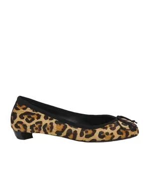 Alexander McQueen Armadillo Leopard Print Ballet Flats