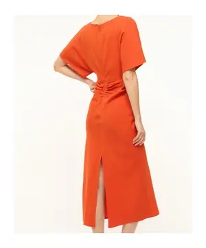 Staud Amelie Dress Batwing Sleeve Midi Dress