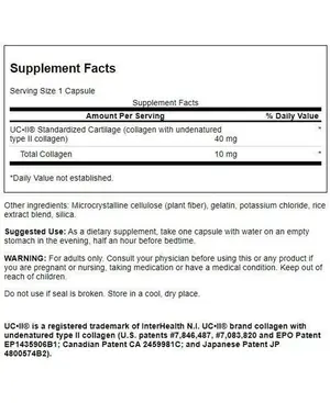 SWANSON Ucii Standardized Collagen 40 Milligrams 60 Capsules