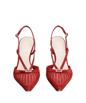 ROGER VIVIER Dorsay Virgule Velvet Leather Pumps