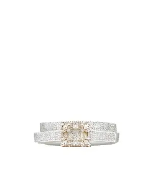 ROGER VIVIER Broche Vivier Buckle Hotfix Belt In Satin - Silver