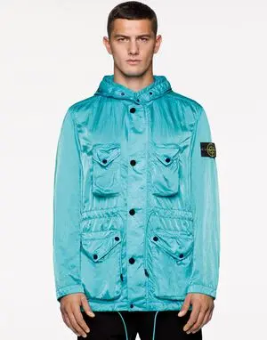 Stone Island Logo Patch Drawstring Hooded Jacket