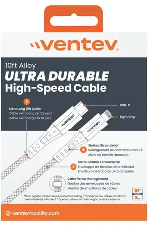 VENTEV Alloy Usb-c To Apple Lightning High Speed Ultra Durable 10 Foot Cable