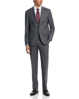 Canali Capri Textured Tonal Slim Fit Suit - Grey