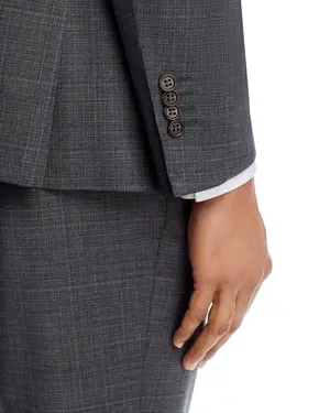 Canali Capri Textured Tonal Slim Fit Suit - Grey