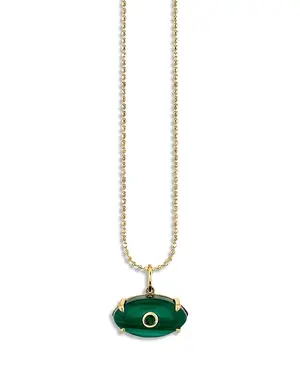 SYDNEY EVAN Sydney Evan 14k Yellow Gold Emerald & Malachite Pendant Necklace