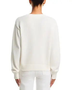 LoveShackFancy Ty Cotton Pullover Sweater With American Flag Graphic