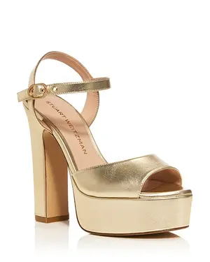 STUART WEITZMAN Stuart Weitzman Reade Platform Sandals Light Gold