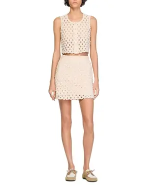 Sandro Beaded Crochet Cardigan
