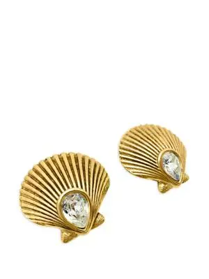 Saint Laurent Crystal Shell Earrings
