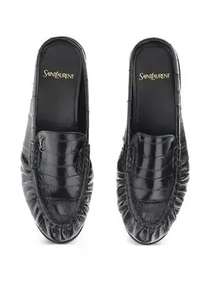 Saint Laurent Le Loafer Crocodile-effect Loafers