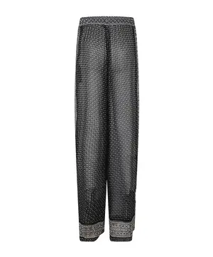 Ermanno Scervino Printed Wide-leg Pants - Black