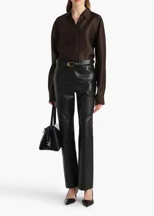 Khaite Callum Leather Pants - Black