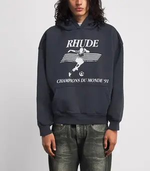 Rhude Set Piece Printed Hoodie - Black