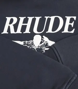 Rhude Set Piece Printed Hoodie - Black