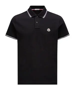 Moncler Short Sleeve Polo Shirt With Logo Embellishment