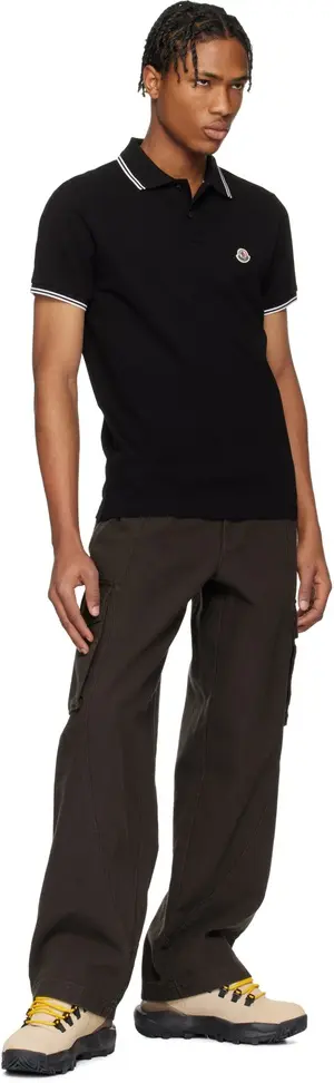 Moncler Short Sleeve Polo Shirt With Logo Embellishment