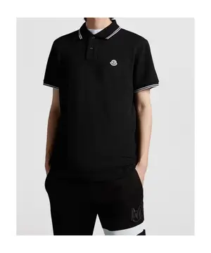 Moncler Short Sleeve Polo Shirt With Logo Embellishment