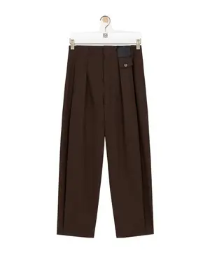 Loewe Logo-patch Pleated Wide-leg Trousers