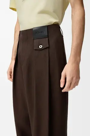 Loewe Logo-patch Pleated Wide-leg Trousers