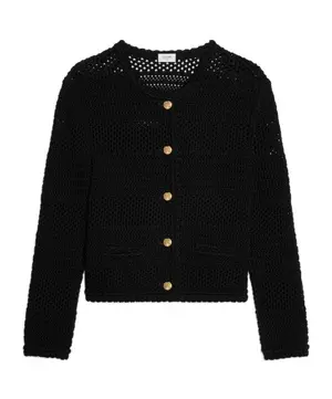 Celine Cotton Crochet Cardigan Jacket