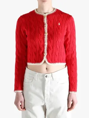 Polo Ralph Lauren Cable Knit Cropped Cardigan