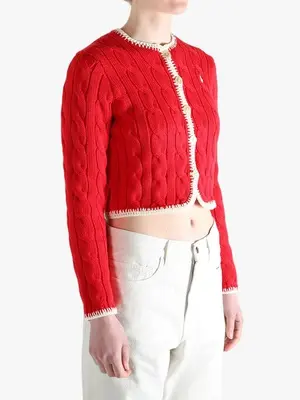 Polo Ralph Lauren Cable Knit Cropped Cardigan