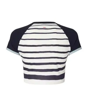 Fendi Striped Raglan Sleeve T-shirt