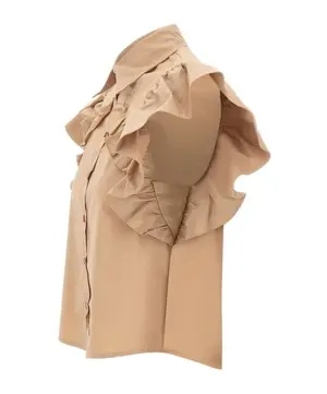 KAOS Ruffled Shirt With Lapel And Button Placket