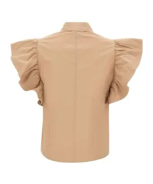 KAOS Ruffled Shirt With Lapel And Button Placket
