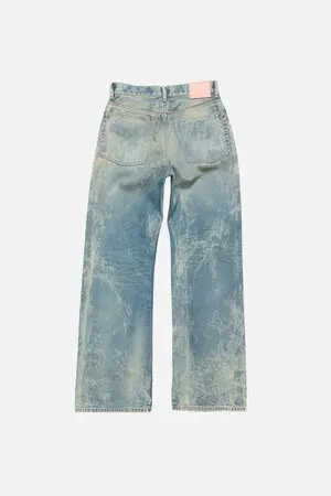Acne Studios Regular Fit Jeans In Distressed Denim