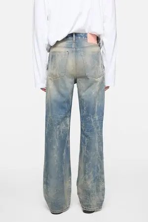 Acne Studios Regular Fit Jeans In Distressed Denim