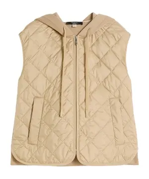 Max Mara Quilted Hooded Gilet - Beige