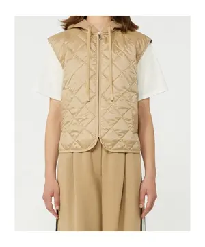 Max Mara Quilted Hooded Gilet - Beige