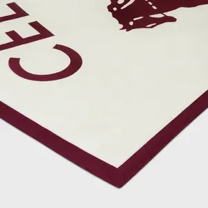 Celine Silk Twill Square Scarf With Logo Print